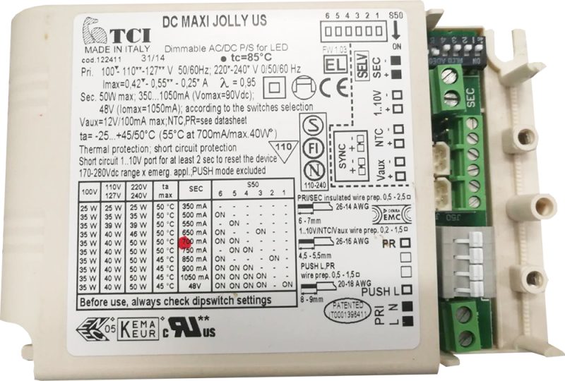 TCI 122411 LED drivers 25-50W, dimmable 1-10V – MARKPRO LIGHTING