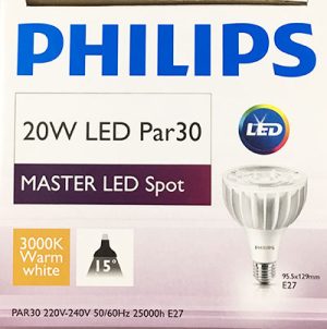 Philips Mas PAR30 LED 20W 15D 3000K 1800lm 25000hrs. – MARKPRO LIGHTING
