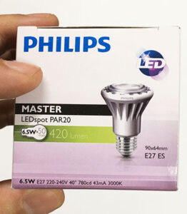 Philips Mas PAR20 LED 6.5W 830 3000K 40D (dim) – MARKPRO LIGHTING