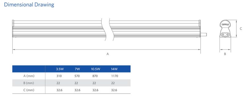 Opple PUMX LED Batten T5 10.5W 770lm 4000K (90cm.) – MARKPRO LIGHTING