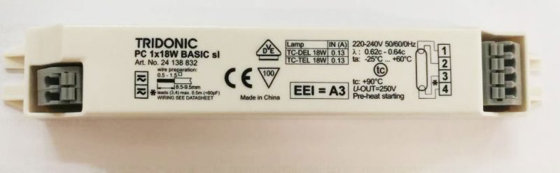 TRIDONIC electronic ballast PC 1×18 TC-DEL, TC-TEL Basic – MARKPRO LIGHTING