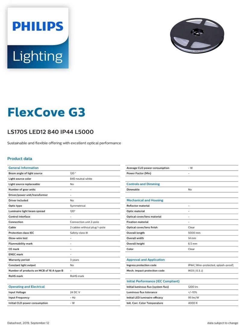 Philips FlexCove LS170S 24V 11W 840 1200lm IP44 (ราคาต่อม้วน) – MARKPRO ...