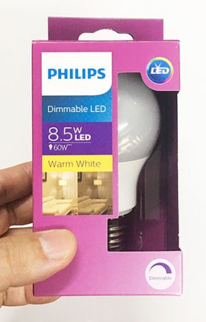 Philips LED Bulb 8.5W 2200-2700K warmwhite (dimtone) – forsted ...