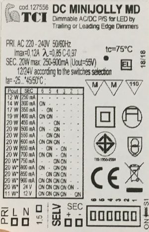 TCI 127556 DC MINI JOLLY MD 20 12-20W 250-900mA – MARKPRO LIGHTING
