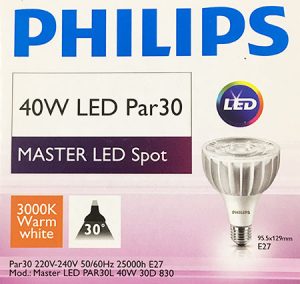 Philips Mas PAR30 LED 40W 30D 3000K 4500lm 25000hrs. – MARKPRO LIGHTING