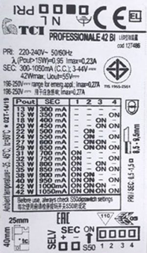 TCI 127486 13-42W 300-1050mA PROESSIONAL 42 BI – MARKPRO LIGHTING