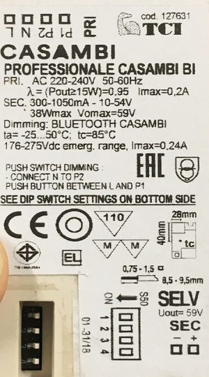 TCI 127631 16-38W 300-1050mA PROESSIONAL CASAMBI BI – MARKPRO LIGHTING