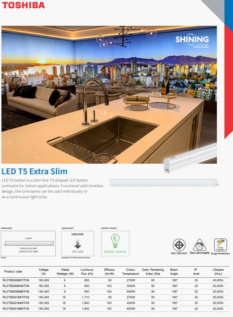 MARKPRO LIGHTING | Toshiba Extra Slim LED 9W 6500K (57cm.)