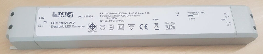 TCI 127825 LED driver LCV 24V 180W (for striplight) – MARKPRO LIGHTING