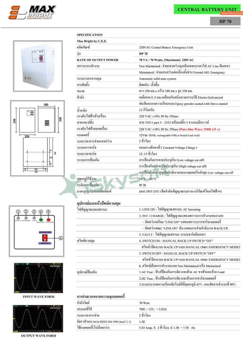 Max Bright HP 70, 220V 70W 18AH – MARKPRO LIGHTING