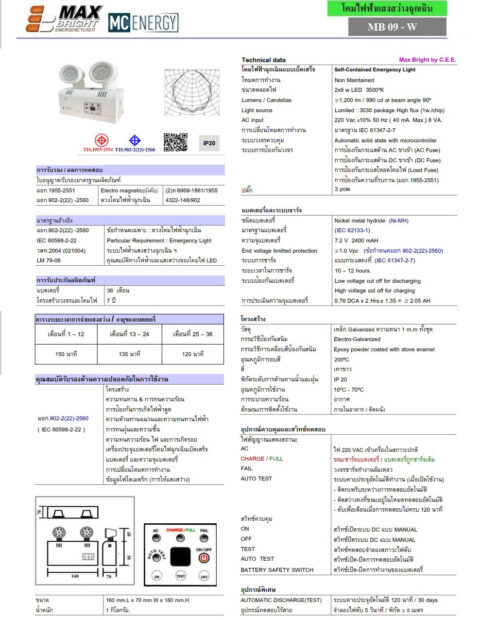 MARKPRO LIGHTING | MAX BRIGHT MB 09-W, LED2x9W 2hrs.