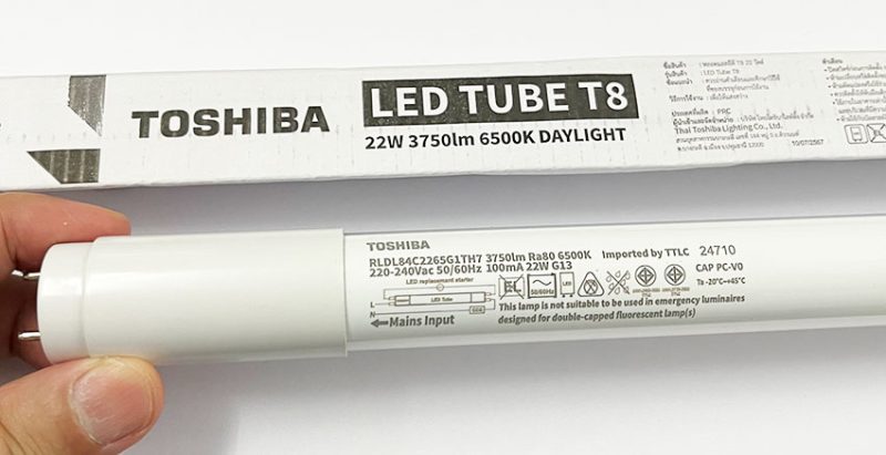 Toshiba LED T8 22W 6500K 3750lm G13 (120cm.) TH7 – MARKPRO LIGHTING