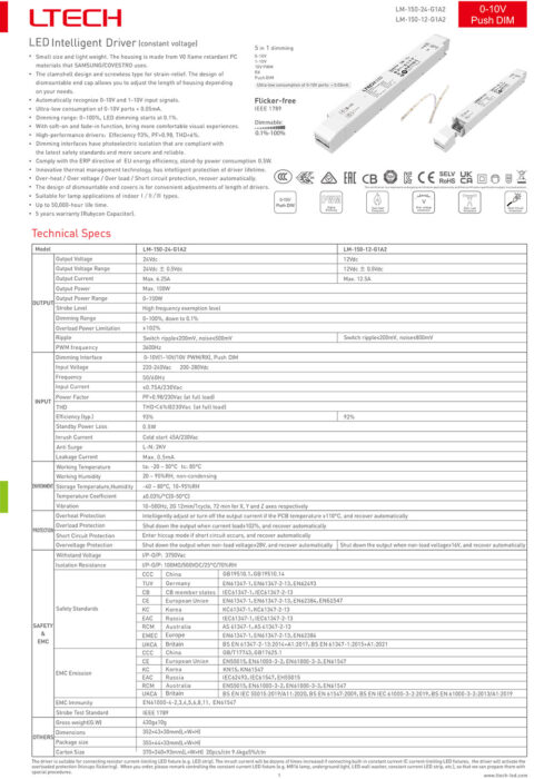 MARKPRO LIGHTING | LTECH LM-150-12-G1A2