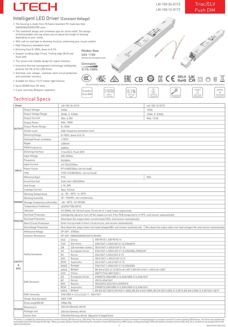 LTECH LM-150-24-G1T2 – MARKPRO LIGHTING