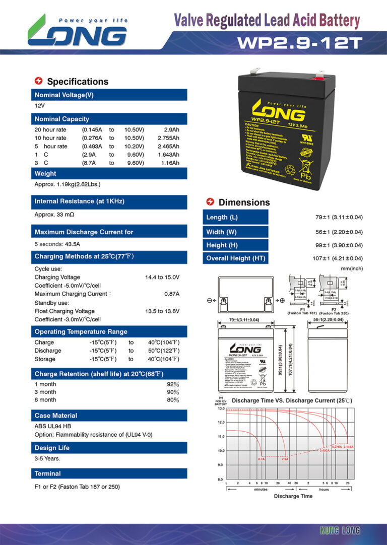 MARKPRO LIGHTING | LONG WP2.9-12T (12V 2.9AH)