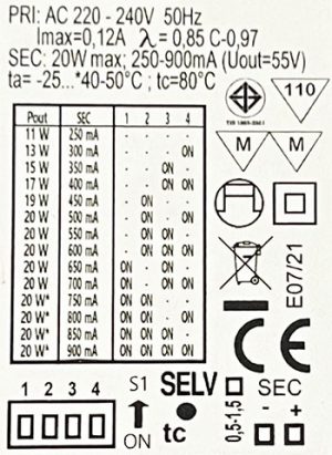 TCI 127102 PUMA MD 20 11-20W 250-900mA – MARKPRO LIGHTING
