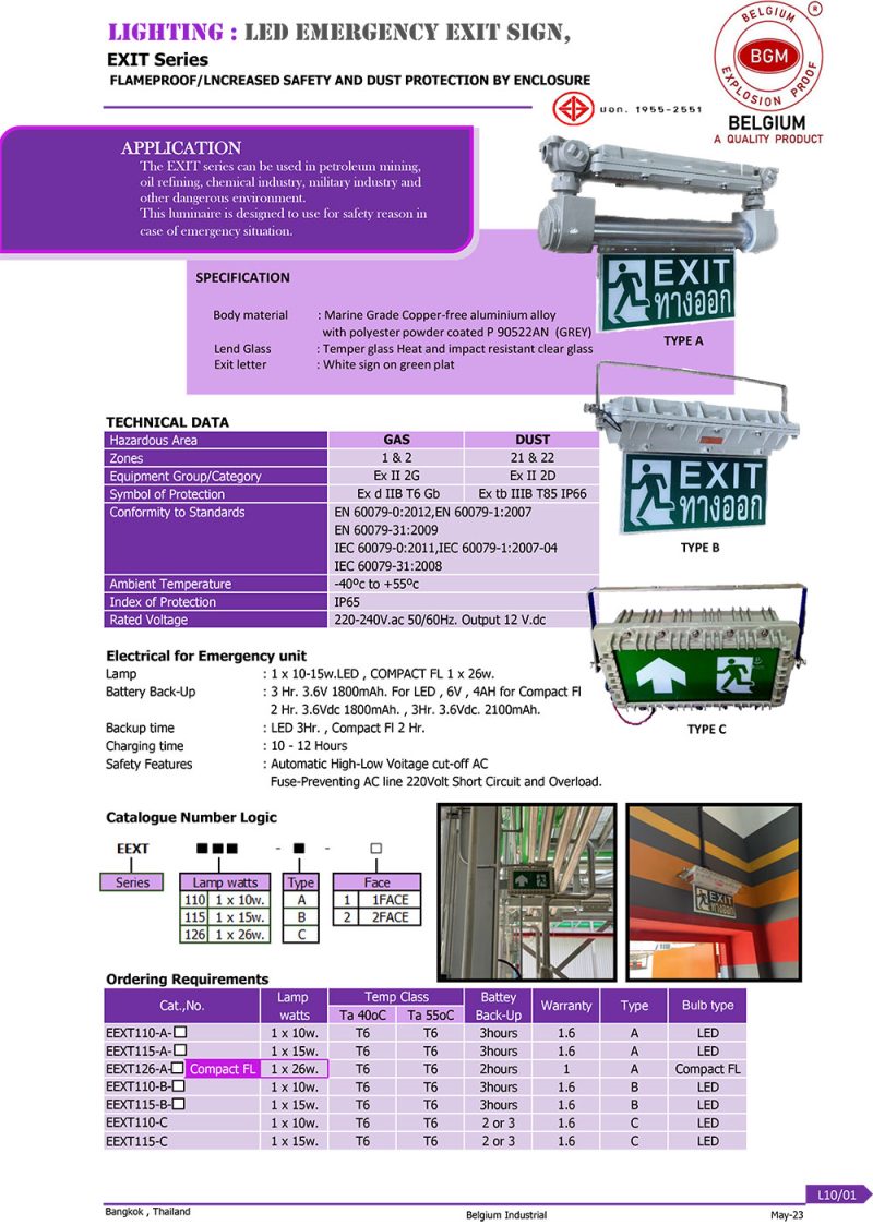 BGM Exit EEXT LED TYPE C (GAS1&2/DUST21&22) – MARKPRO LIGHTING