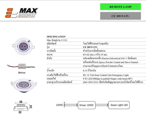 MARKPRO LIGHTING | Max Bright downlight CE 309-9-12V 9W (recess)