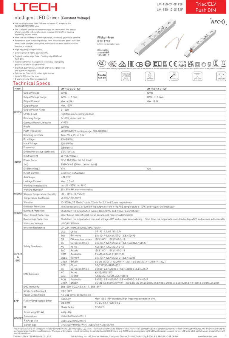 LTECH LM-150-12-G1T2F – MARKPRO LIGHTING