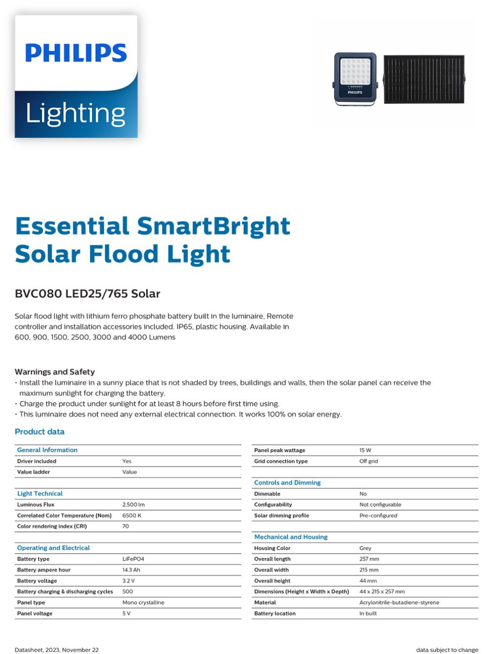 Philips Solar BVC080 LED25/765 2500lm daylight – MARKPRO LIGHTING