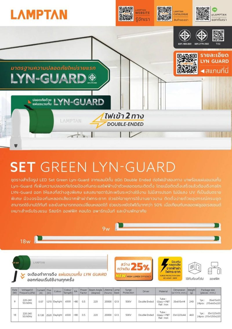 Lamptan LED set Green Lyn-guard 9W 6500K day – MARKPRO LIGHTING